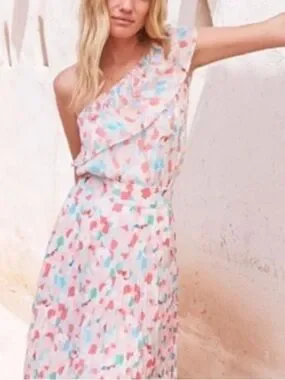 Sezane | Tops | Sezane Floral Adelie One Shoulder 0 Silk Top In Ines ...
